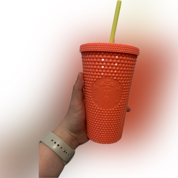 Starbucks | Accents | Starbucks Neon Orange Studded Tumbler | Poshmark